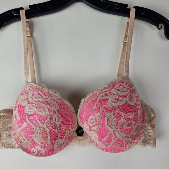 Intimates & Sleepwear | Womens Bra 36b Pink Lace Padded Underwire ...